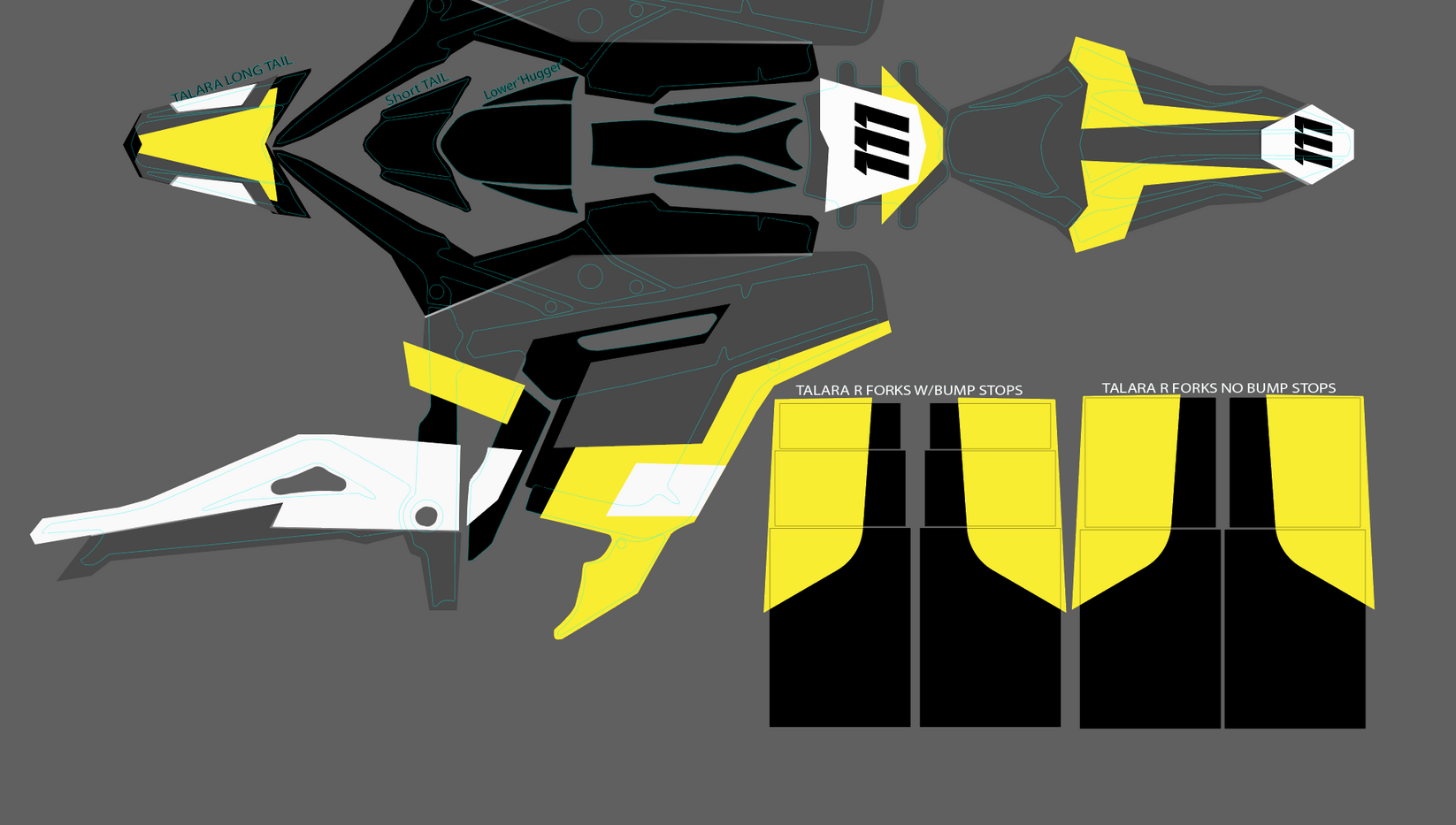 Retro V2 Yellow & Dk. Grey for Talaria MX3 / Talaria R Mx4 / Decal set ...